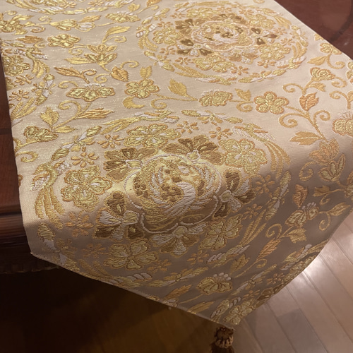 豪華刺繍 袋帯で作った正絹テーブルランナー帯リメイク1631 豪華刺繍 袋帯で作った正絹テーブルランナー帯リメイク1631