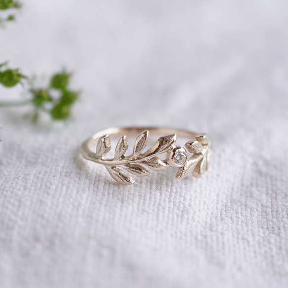 [クリスマス超早割] Foliage diamond ring [R100K10(D)] 指輪・リング atelier simo 通販｜Creema(クリーマ)