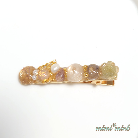 *レジン ヘアクリップ* こつぶ マーブル CL29 ハンドメイド ヘアクリップ・バナナクリップ mimi*mint 通販｜Creema(クリーマ)