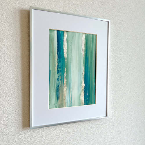 BAMBOO 緑 癒し 作品 アート 抽象画 絵画 額縁 ゴールド 緑 BAMBOO 緑 癒し 作品 アート 抽象画 絵画 額縁 ゴールド 緑