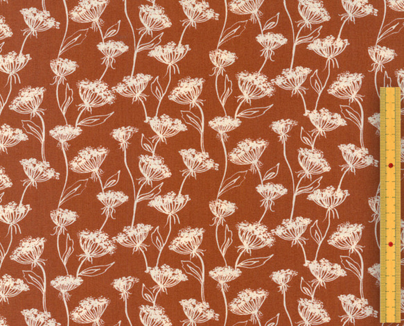 新作入荷！『Moda モダ FLOWER POT 花柄 くすんだレッドブラウン地』～50㎝単位でカット～ 生地 Blanc de Roi 通販 ...