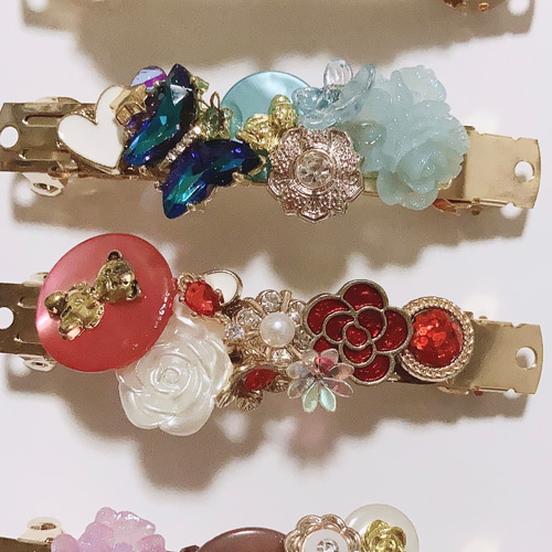 1つの金額です) ボタンカボションヘアバレッタ ヘアアクセサリー 1つの金額です) ボタンカボションヘアバレッタ ヘアアクセサリー