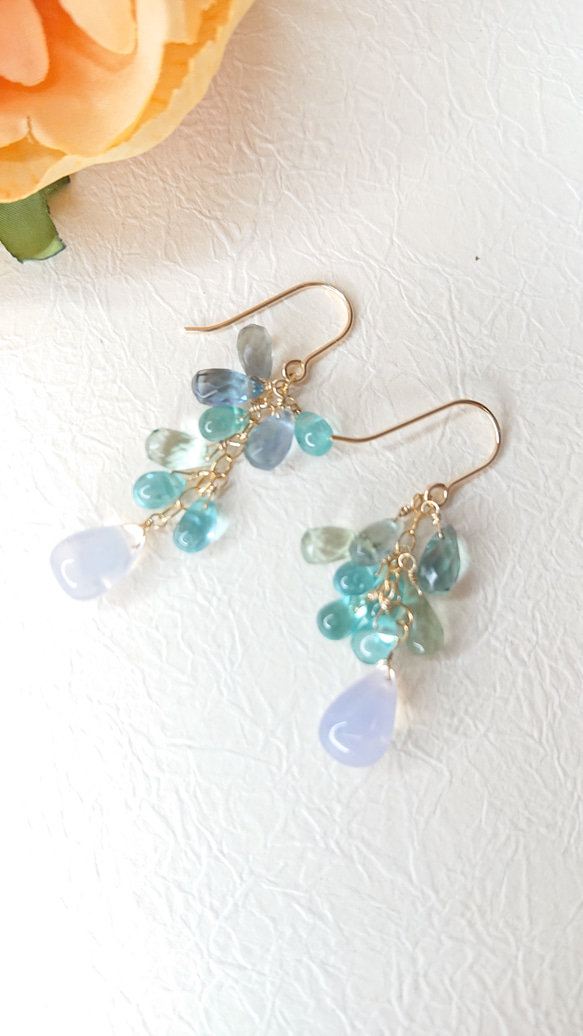 【14KGF】ぷっくりスコロライトのピアス(No.981P) ピアス（フック・チェーン） le chat libre 通販 14542258｜Creema(クリーマ)