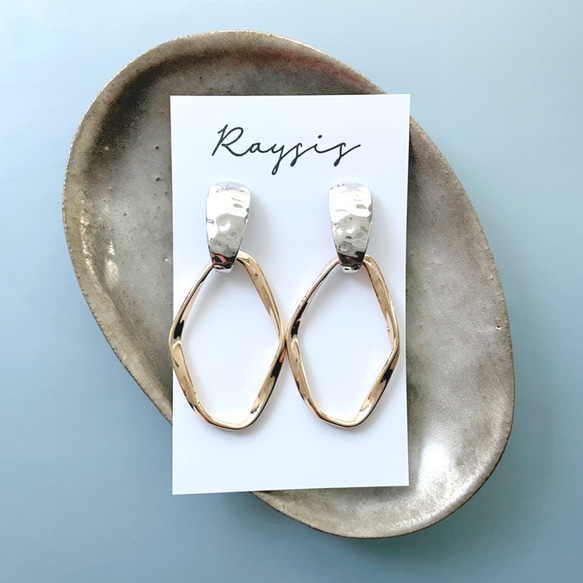 【Raysis Tokyo】シルバー×ゴールドフープコンビカラーピアス秋冬新作2022 ピアス（スタッド・一粒） Raysis Tokyo ...