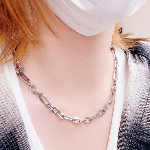 メンズライク】 存在感溢れる ネックレス チェーン 6.5mm 金属 メンズライク】 存在感溢れる ネックレス チェーン 6.5mm 金属