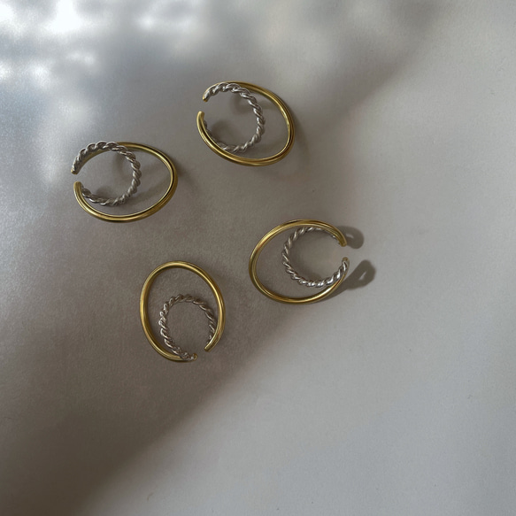 【MIX】double hoop earcuff イヤーカフ CLEAR VIGOR 通販 14568654｜Creema(クリーマ)