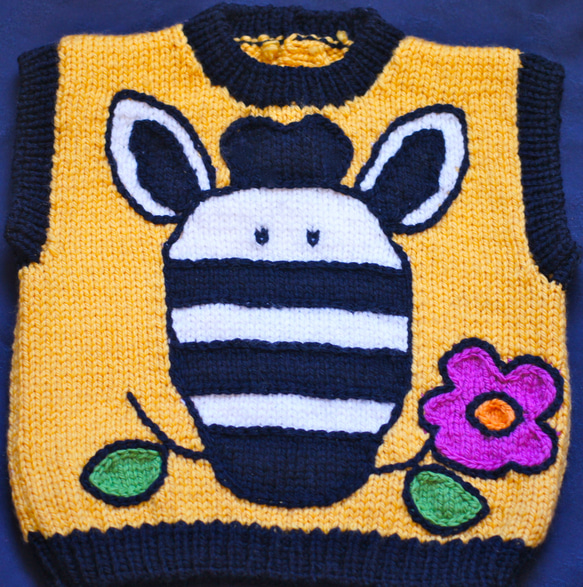 秋冬・しまうまのベスト 95〜105cm ベスト knit-kako 通販 14576246｜Creema(クリーマ)