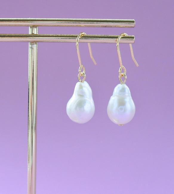 ひょうたん バロックパール ピアス 淡水パール イヤリング ノンホールピアス フォーマル ピアス（フック・チェーン） rsshop 通販 ...