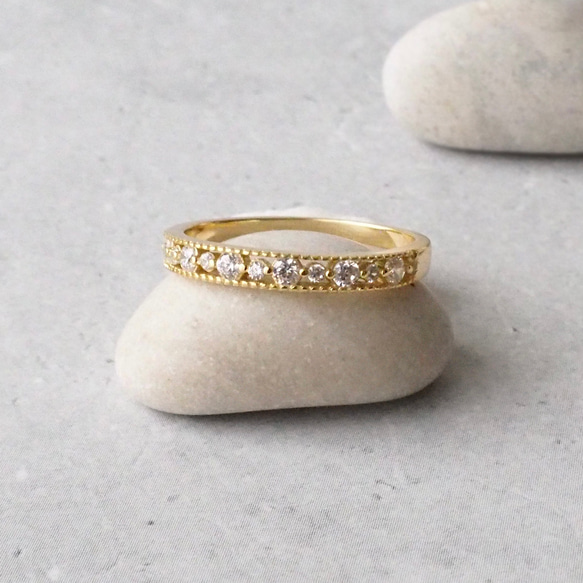 プリンセスクラウン 星屑のティアラ 冠 ハーフエタニティ 14kgp ジルコニア リング 指輪 送料無料 指輪・リング Fuuli 通販 14582291｜Creema(クリーマ)