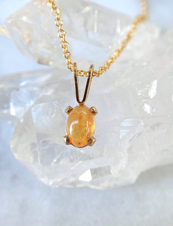 14kgf ︎マンダリンガーネットのミニオーバルネックレス ネックレス・ペンダント toaimyu 通販｜Creema(クリーマ) 14582908