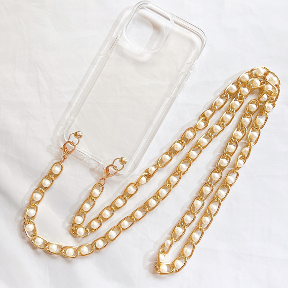 パールショルダー スマホショルダー バッグショルダー iPhoneケース スマホケース Android 鞄ショルダー ネックストラップ ...