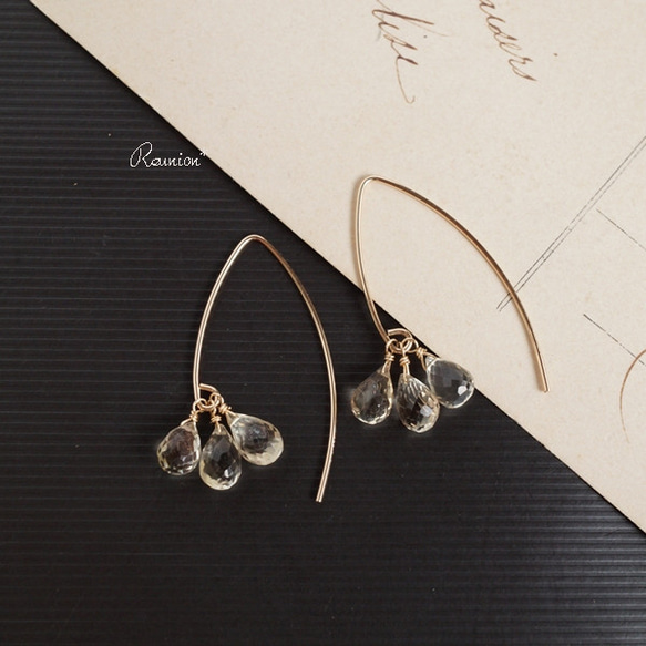 オレゴンサンストーンピアス 14KGF ピアス（フック・チェーン） petit la reve 通販 14606205｜Creema(クリーマ)