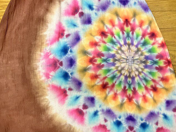 タイダイ染め ロングワンピース Hippies Dye最新作 温かなブラウンに華やかな大曼荼羅 HD17-25 ワンピース ハンサム染め ☆ ...