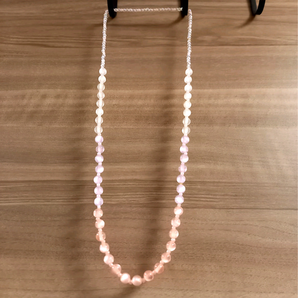 「ビーズロングネックレス・ピンクパール系」【送料無料】金属アレルギーの方にも ネックレス・ペンダント みくちぇり 通販｜Creema(クリーマ ...