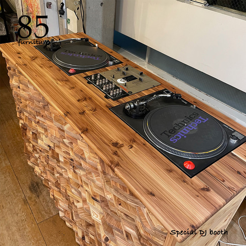 DJブース】 DJテーブル レコードラック サスティナブル 無垢材 DJブース】 DJテーブル レコードラック サスティナブル 無垢材