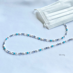 琥珀色のチェコビーズ マスクストラップ／ネックレス／メガネチェーン - milk tea - ネックストラップ Ichi-ring（いちりん） 通販 14635654｜Creema(クリーマ)