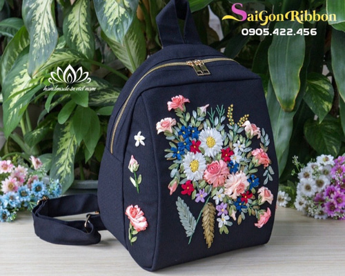 手刺繍 お花 リュックサック トートバッグ ハナ ナイス刺繍 通販 手刺繍 お花 リュックサック トートバッグ ハナ ナイス刺繍 通販