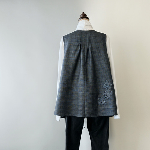 着物リメイク 大島紬のジレ ポケット付き ベスト てまや 通販 着物リメイク 大島紬のジレ ポケット付き ベスト てまや 通販