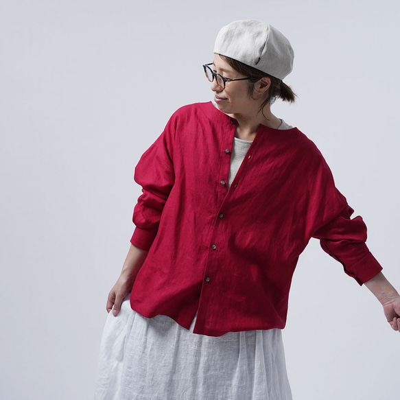 【wafu / リネンシャツ】肩ひじ張らず 使いやすさがクセになる /赤紅 t036d-akb1 カーディガン soco 通販 ...