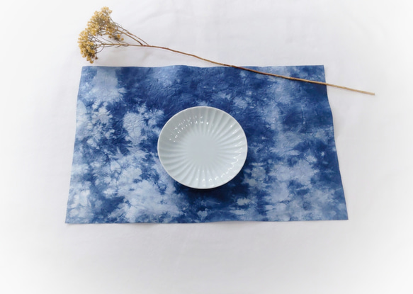 5枚組藍染ペーパーランチョンマット むら染め ランチョンマット 手染め～十色のおくりもの～ toiro 通販 14667184｜Creema ...