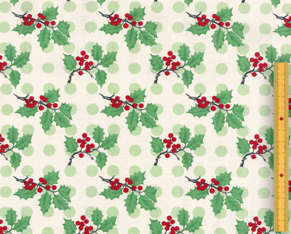 新作入荷！『Moda モダ HOLLY JOLLY クリスマス生地 ヒイラギ』～50㎝単位でカット～ 生地 Blanc de Roi 通販 ...