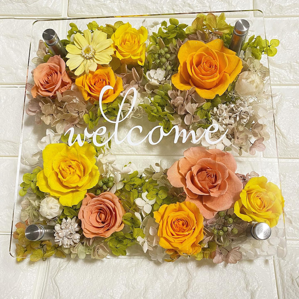 【オーダーメイド】ウェルカムボード プリザーブドフラワー ちひろ 通販 14700575｜Creema(クリーマ)