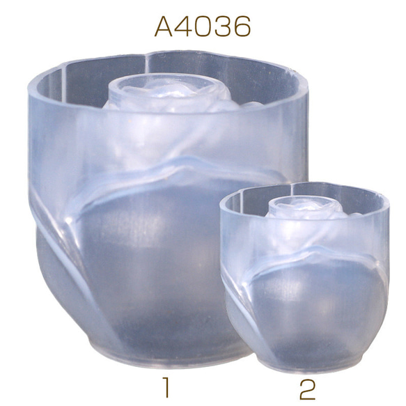A4036-1 2個 シリコンモールド レジンモールド バラ 2X（1ヶ） レジン・樹脂 beads&parts【プロフ必読】 通販 ...