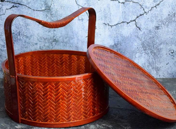 民芸職人手作り 竹編細工籠 自然竹の編み上げ 茶籠 便攜 古風 その他置物 純子 通販 14706125｜Creema(クリーマ)