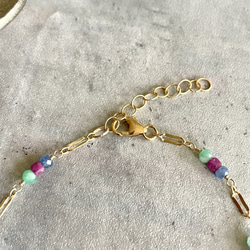 世界三代宝石 エメラルド×ルビー×サファイア ゴールドブレスレット14kgf ブレスレット marjoram 通販 14710210｜Creema(クリーマ)
