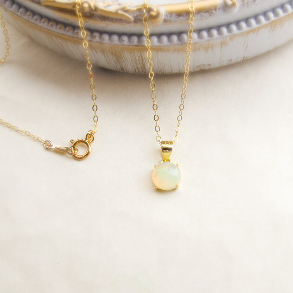 10月誕生石オパール14kgfネックレス ネックレス・ペンダント 夕漣 sekiren 通販｜Creema(クリーマ) 14715129