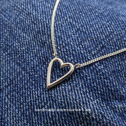 受注製作商品 シンプル ハートペンダントネックレス シルバー925 IP0613 ネックレス・ペンダント ハンドメイドアクセサリー Iam ...