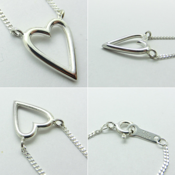 受注製作商品 シンプル ハートペンダントネックレス シルバー925 IP0613 ネックレス・ペンダント ハンドメイドアクセサリー Iam ...