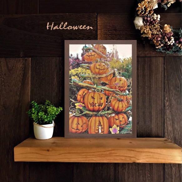 【送料無料】ハロウィン☆No.672 フレーム付 A4サイズ 写真・グラフィック CRAYON GALLERY 通販 14718657｜Creema(クリーマ)