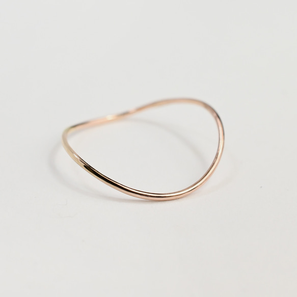 鏡面 PGPピンクゴールドウェーブプレーンリング 0.8mm幅 グロス｜PGP RING bs｜876 指輪・リング WAS KNOT WAS ...