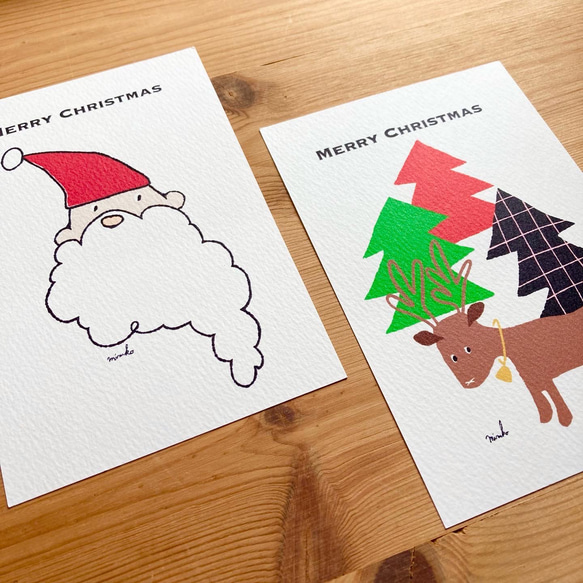 【クリスマス】【ポストカード】絵本みたいなMerryMerry Christmas★赤サンタ イラスト miruko 通販 14720793 ...