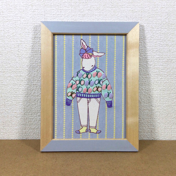 『TEFU TEFU Michele グレー』染色＋刺繍作品 その他アート BonBon 通販 14721605｜Creema(クリーマ)