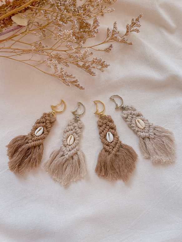 マクラメシェルキーホルダー キーホルダー ameri macrame 通販 14723581｜Creema(クリーマ)