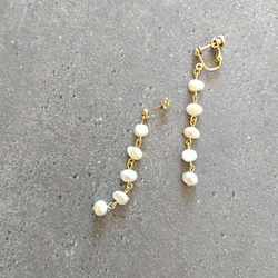 送料無料☆淡水パール贅沢5連イヤリング イヤリング・ノンホールピアス ameri ameri 通販 14725619｜Creema(クリーマ)