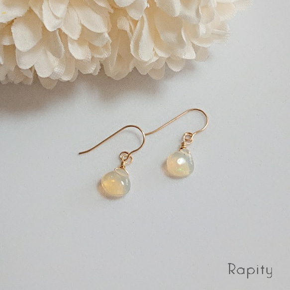 14kgf☆天然石エチオピア産オパール（マロンカット） ピアス ピアス（フック・チェーン） Rapity 通販 14728809｜Creema(クリーマ)