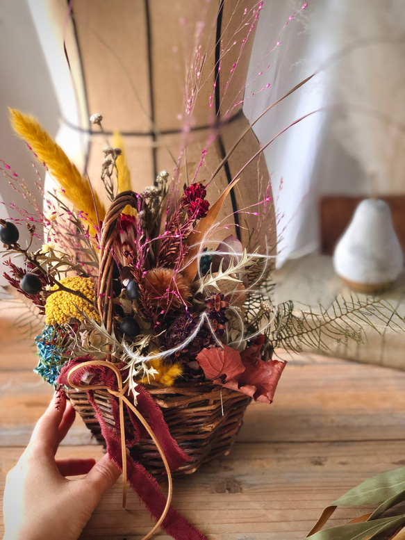 Autumn botanical basket ドライフラワー nico 通販 14732628｜Creema(クリーマ)