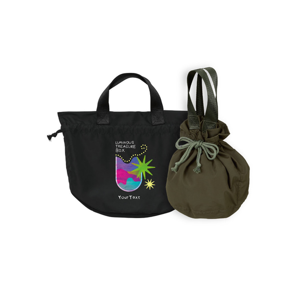 【ルミナス トレジャー ボックス】LUMINOUS TREASURE BOX｜ジャパニーズ 2WAY ビーム トートバッグ 巾着バッグ 黑潮原 ...