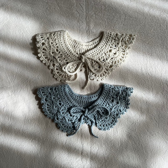 手編みのベビーつけ襟_crochet scalloped collar (for baby) スタイ スタイ・よだれかけ Au dodo 通販 14742139｜Creema(クリーマ)