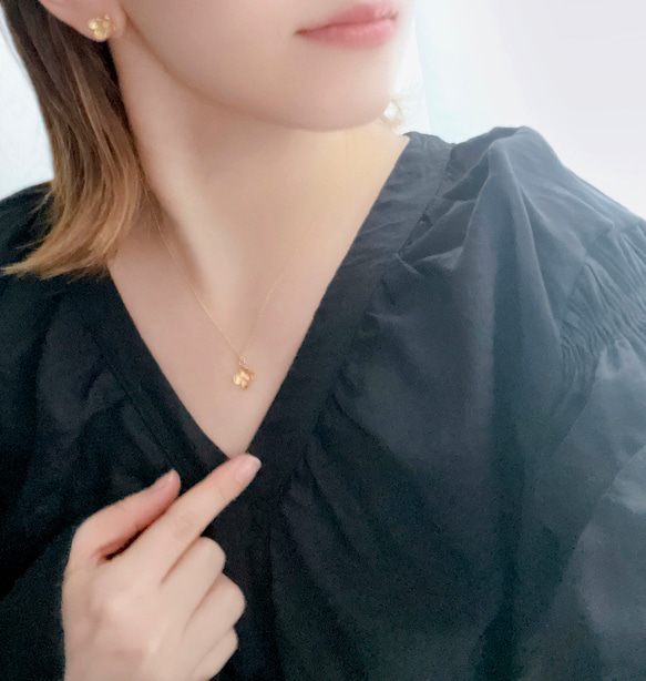 送料無料【24KGP（SV925）/14kgf】花フラワー ネックレス（40cm） ネックレス・ペンダント BENIR Accessoires 通販 14742442｜Creema(クリーマ)