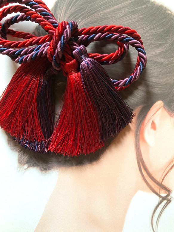 赤紫 ダブルタッセル 2本セット和装髪飾り 花嫁ヘア ヘッドドレス（アクセサリー） Lady bug 通販｜Creema(クリーマ)