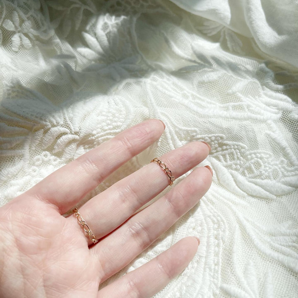 chain double ring set 指輪・リング ledite 通販 14762339｜Creema(クリーマ)