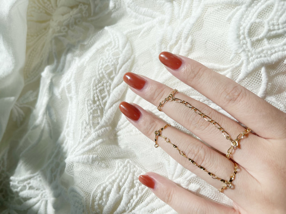 chain double ring set 指輪・リング ledite 通販 14762339｜Creema(クリーマ)