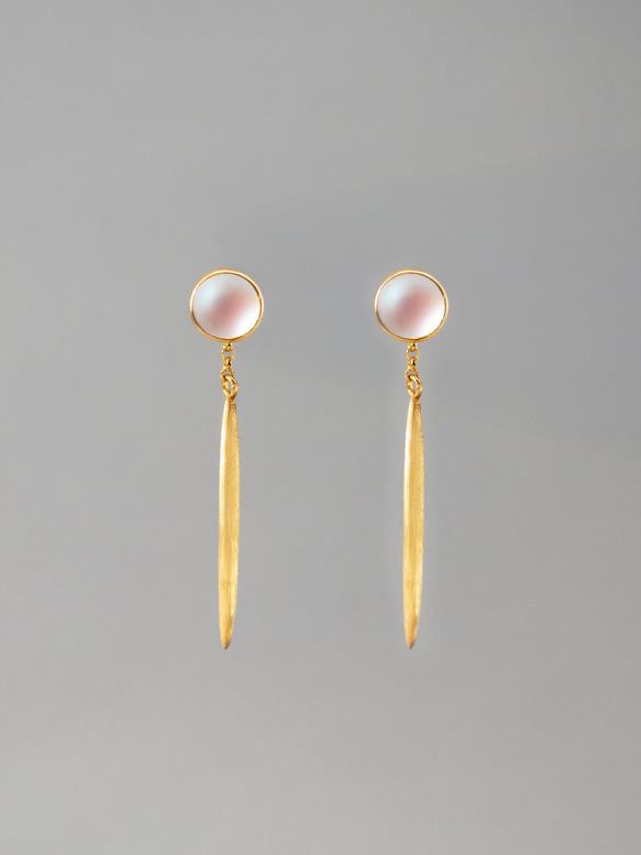 〔K18YGP〕2way 6mm夏色 ピアス ピアス（フック・チェーン） Henun 通販 14766388｜Creema(クリーマ)