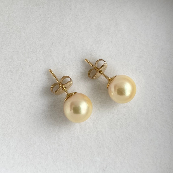 《14kgf》 6.5㎜珠 あこや真珠 ナチュラルゴールド 一粒 ピアス / イヤリング ピアス（スタッド・一粒） Asny 通販 14768641｜Creema(クリーマ)