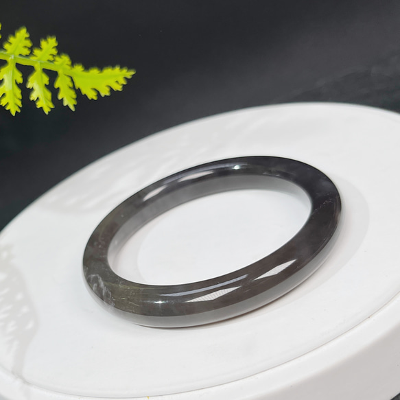 天然紫清水和天翡翠ブレスレット 53+MM 古材和田翡翠清水浮花紫翡翠ブレスレット、識別証明書付き、負のエネルギーを軽減 バングル・リスト ...