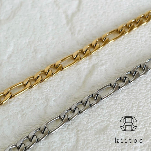 つけっぱなし！OK♪316L サージカルステンレス フィガロチェーン ブレスレット kiitos 金属アレルギー対応 ブレスレット kiitos★金属アレルギー対応アクセ 通販｜Creema ...